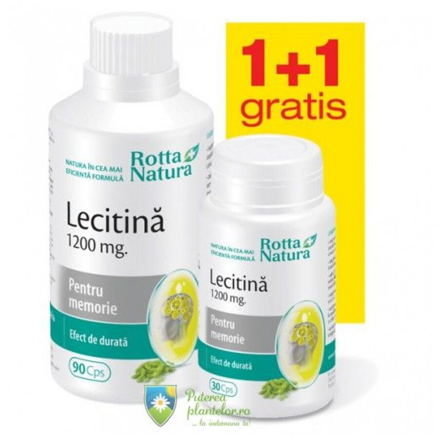 Lecitina 1200 mg 90 capsule + 30 cps Cadou – Puterea Plantelor