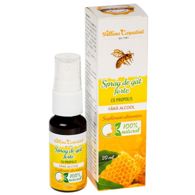 Spray gat forte propolis fara alcool 20 ml – Puterea Plantelor